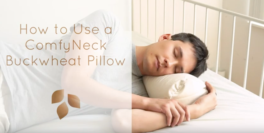 ComfyNeck Organic Buckwheat Hull Cervical Neck Roll Pillow for Side ...